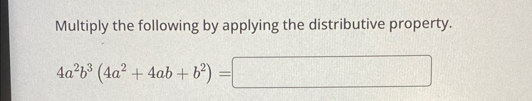 Solved Multiply the following by applying the distributive | Chegg.com
