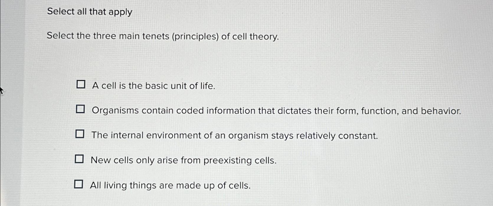 Solved Select all that applySelect the three main tenets | Chegg.com