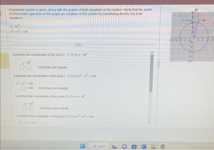 Solved A nonlinear system is given, along with the graphs of | Chegg.com