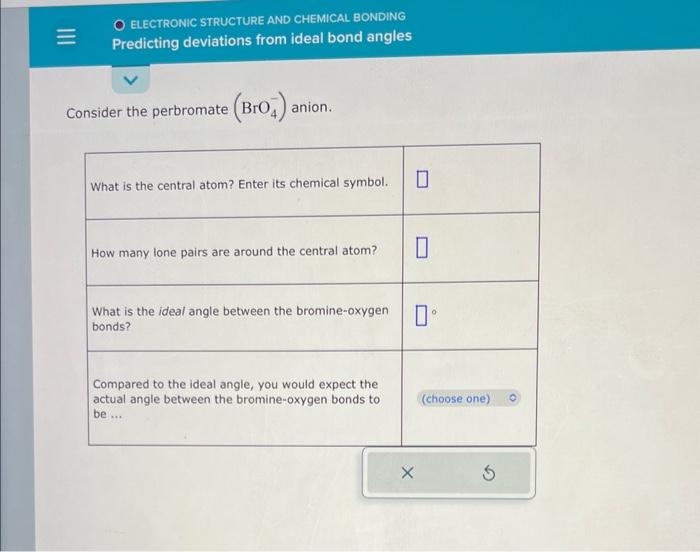 Solved Consider the perbromate (BrO4−)anion. | Chegg.com