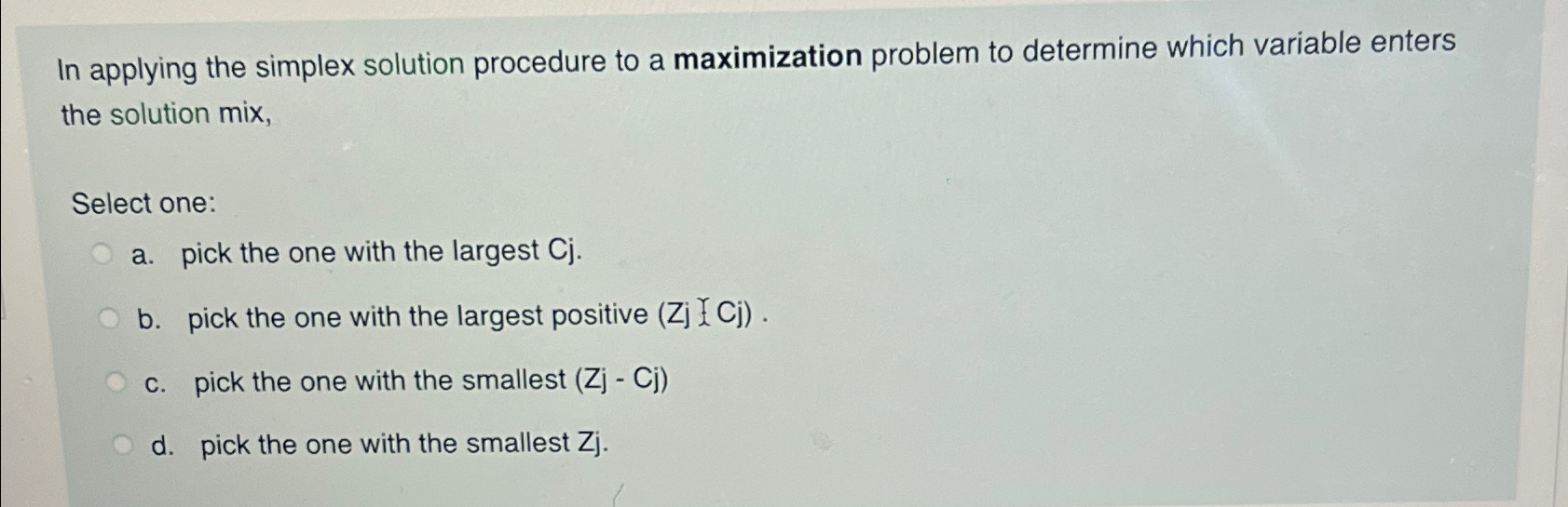 Solved In applying the simplex solution procedure to a | Chegg.com