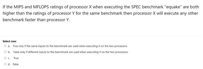 Solved 7. If the MIPS and MFLOPS ratings of processor X when | Chegg.com