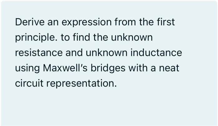 Solved Derive an expression from the first principle. to | Chegg.com