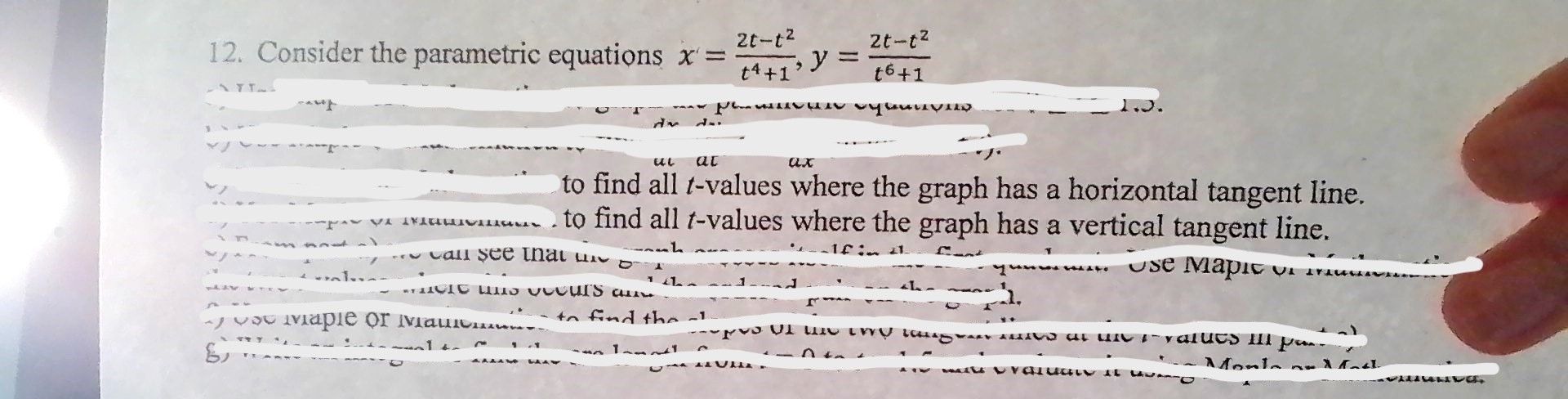Solved Consider the parametric equations | Chegg.com