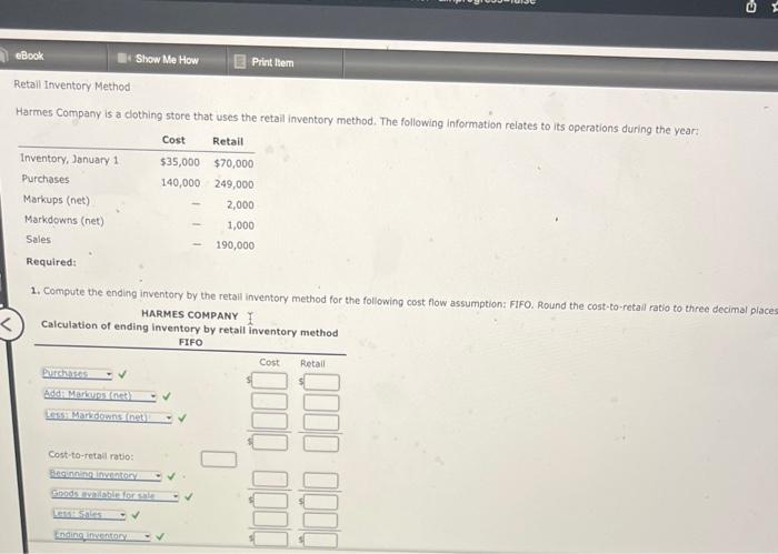 Solved Harmes Company is a clothing store that uses the | Chegg.com
