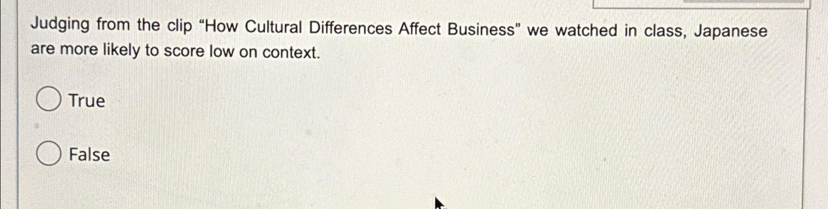 Solved Judging from the clip "How Cultural Differences | Chegg.com