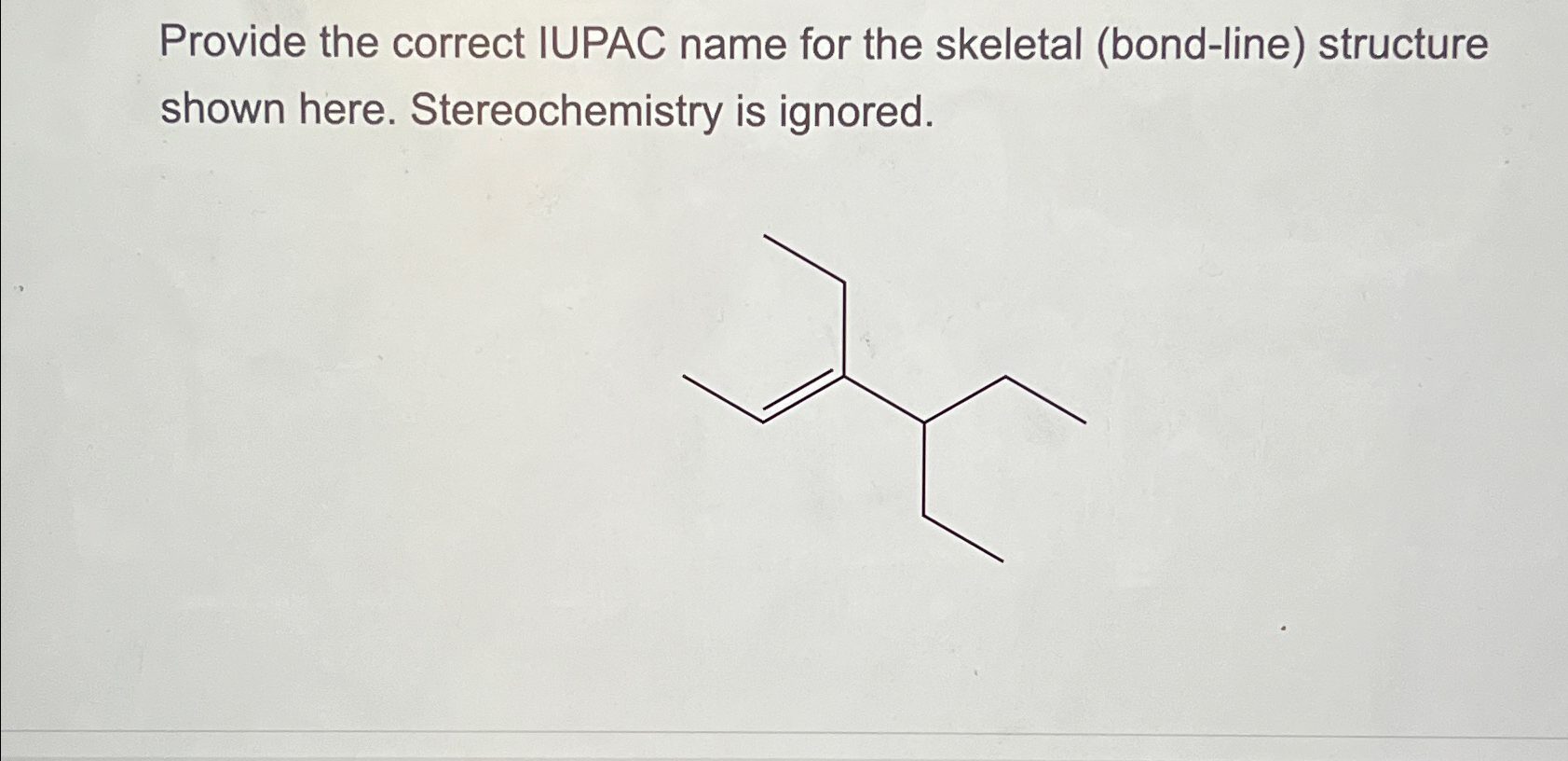 Solved Provide the correct IUPAC name for the skeletal | Chegg.com