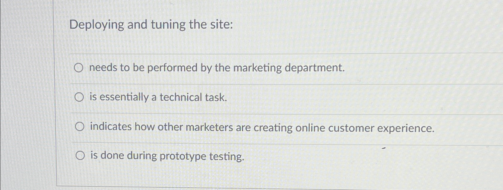 Solved Deploying and tuning the site:needs to be performed | Chegg.com