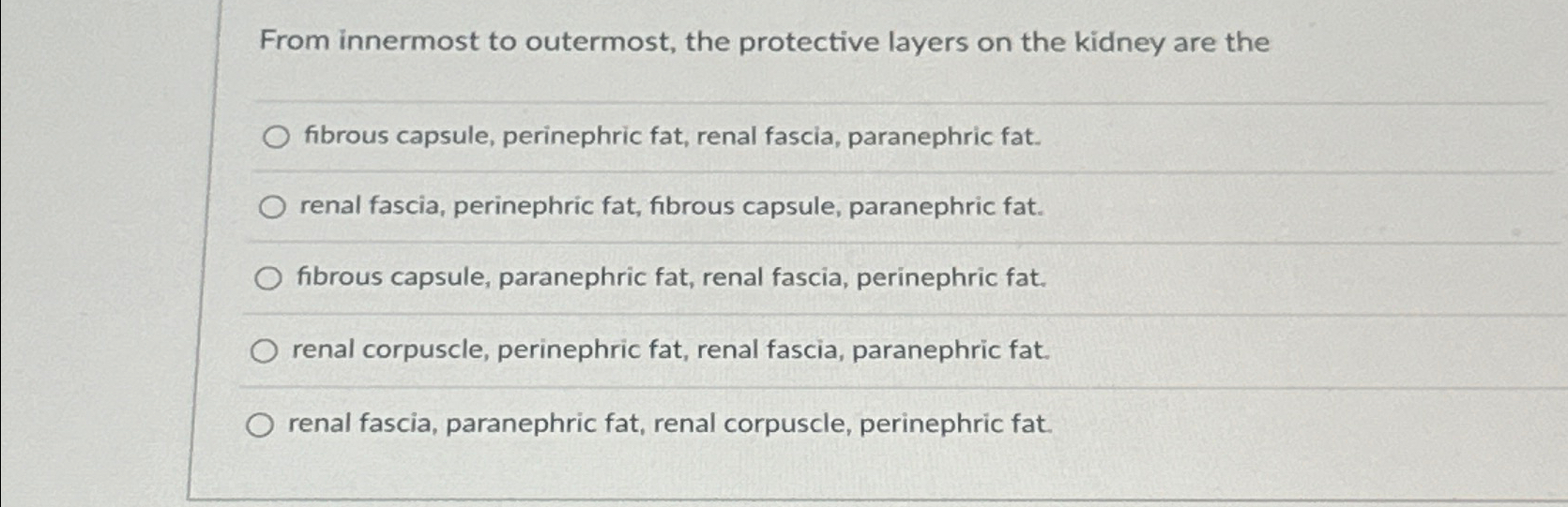 Solved From innermost to outermost, the protective layers on | Chegg.com
