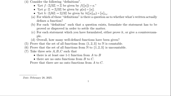 Please solve 4 ﻿and 7 ﻿please use proper set notation | Chegg.com