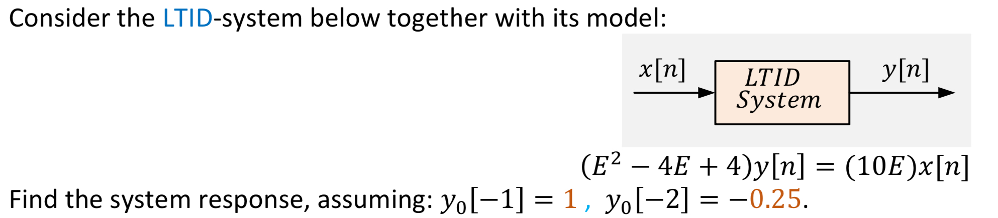 Solved Consider the LTID-system below together with its | Chegg.com
