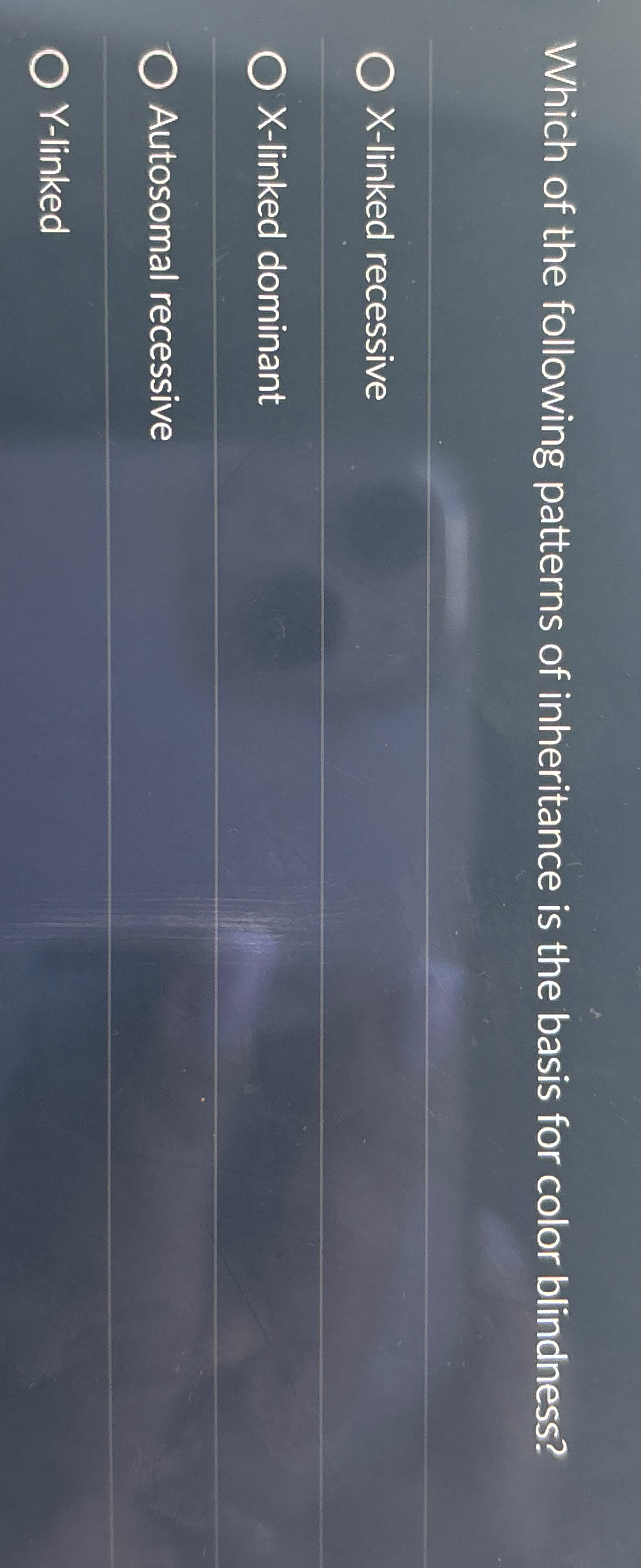 Solved Which of the following patterns of inheritance is the | Chegg.com