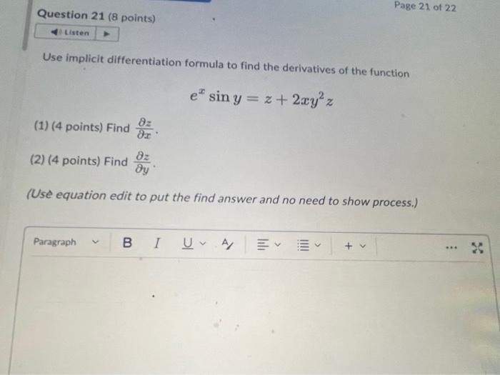 Solved Use implicit differentiation formula to find the | Chegg.com