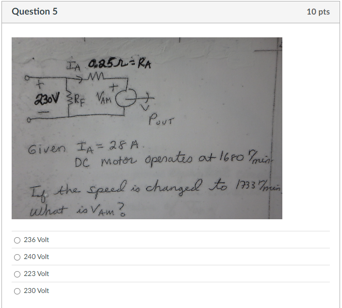 Solved Given IA=28A.DC ﻿motor operates at 1680 rminuteIf | Chegg.com