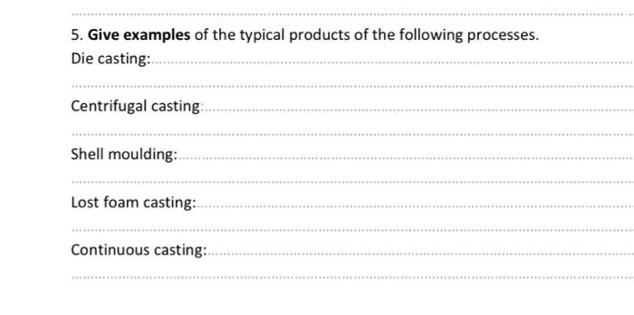Solved 5. Give examples of the typical products of the | Chegg.com