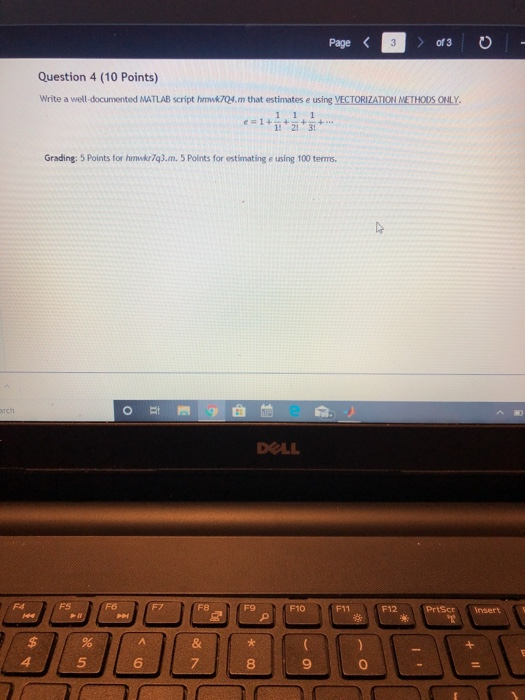 Solved Page of 3 3 Question 4 (10 Points) Write a | Chegg.com