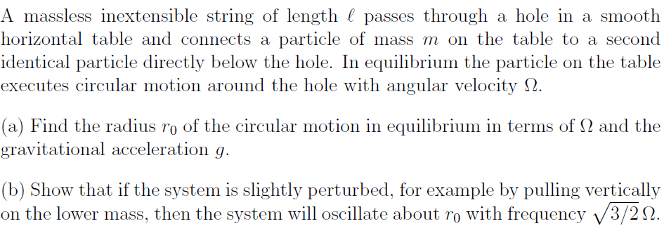 Solved A massless inextensible string of length l ﻿passes | Chegg.com