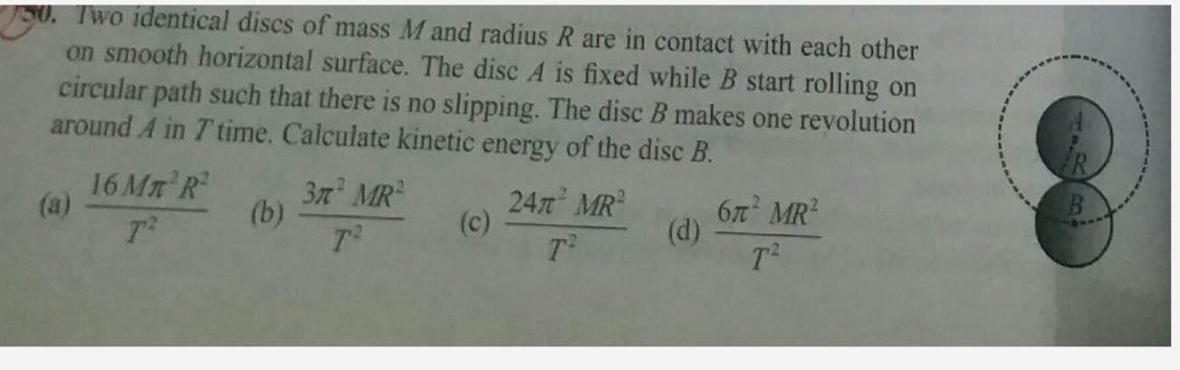 Solved Two identical discs of mass M ﻿and radius R ﻿are in | Chegg.com