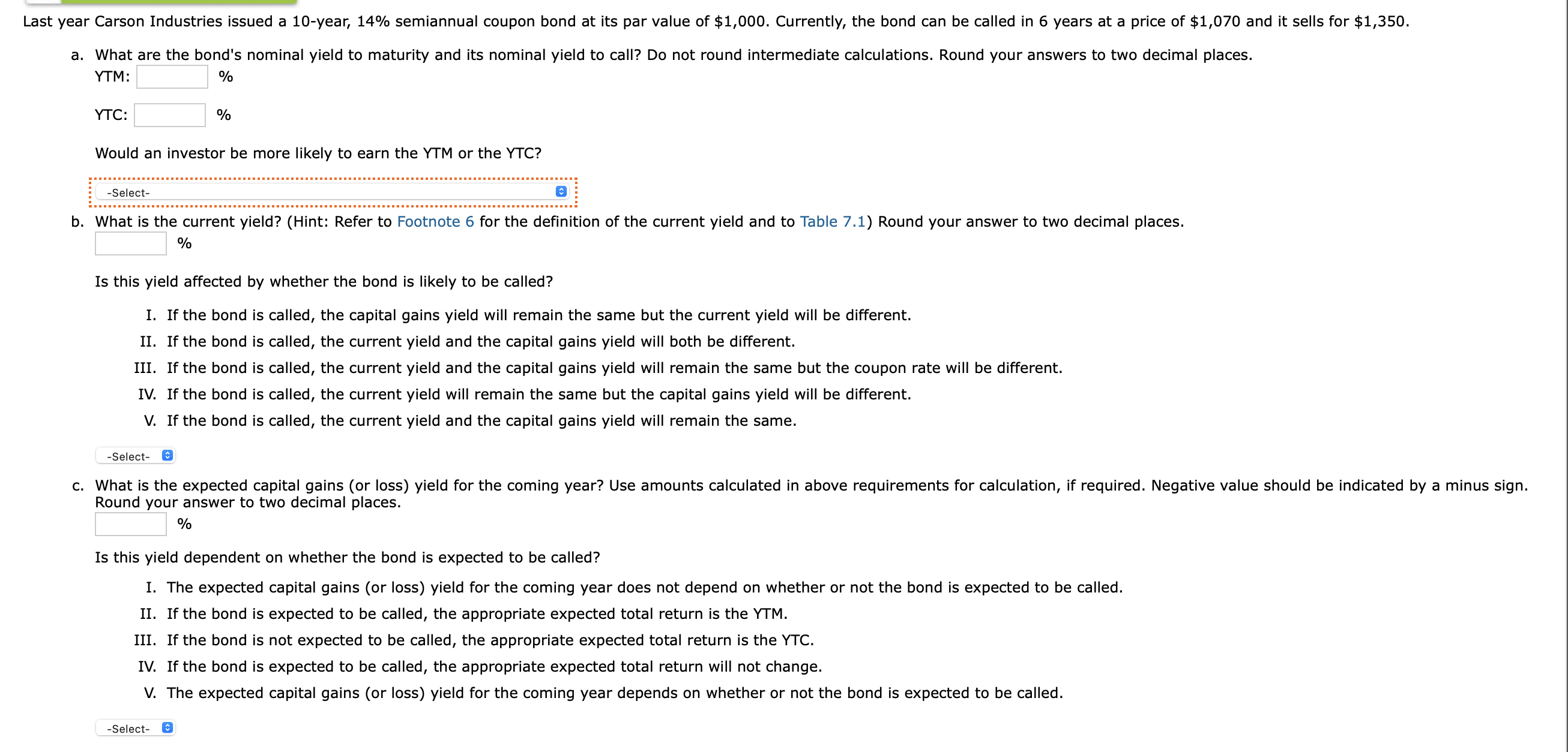 Solved a. ﻿What are the bond's nominal yield to maturity and | Chegg.com