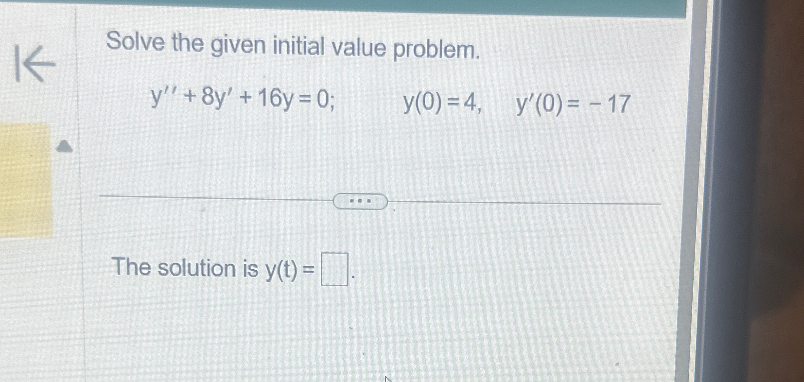 Solved Solve the given initial value | Chegg.com