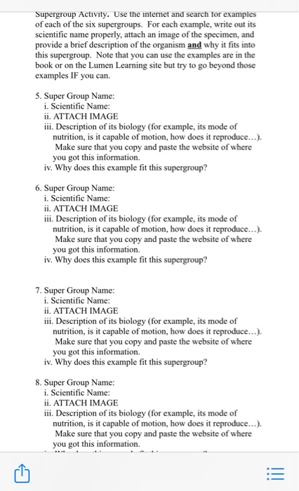 Solved Supergroup Activity. Use the internet and search for | Chegg.com
