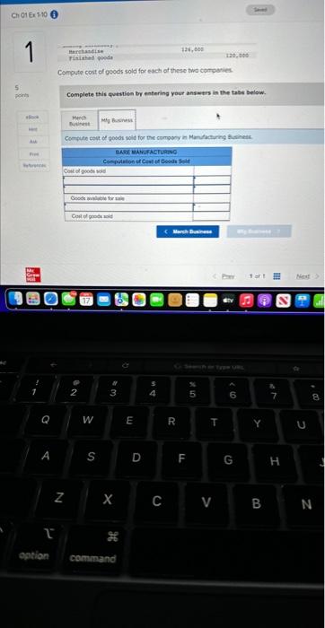 Solved Exercise 1-10 (Algo) Cost of goods sold computation | Chegg.com