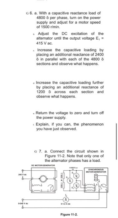 Solved Experiment 11 The Alternator Under Load Objective