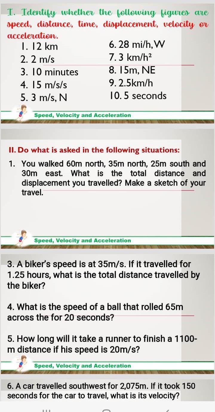 Solved I. Identify whether the following figures are speed, | Chegg.com