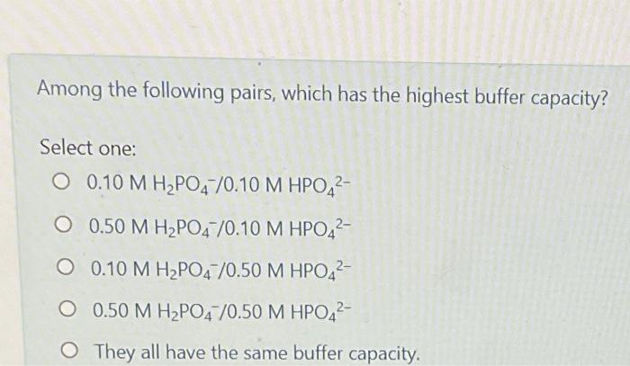 Solved Among the following pairs, which has the highest | Chegg.com