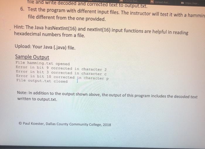 Solved COSC 2425 - Computer Organization Lab #2 - Hamming | Chegg.com