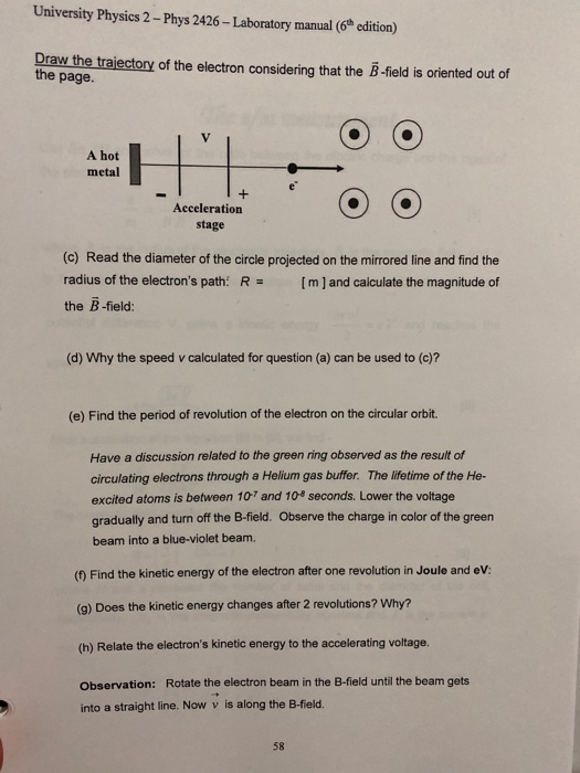 University Physics 2 - Phys 2426 - Laboratory manual | Chegg.com