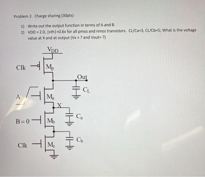 Solved Problem 2. Charge sharing (30pts) 1) Write out the | Chegg.com Solved Problem 2. Charge sharing (30pts) 1) Write out the | Chegg.com
