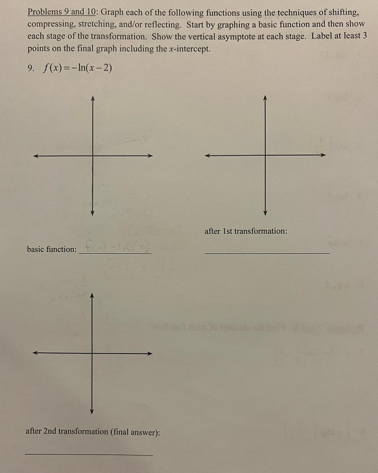 Solved Problems 9 ﻿and 10: Graph each of the following | Chegg.com