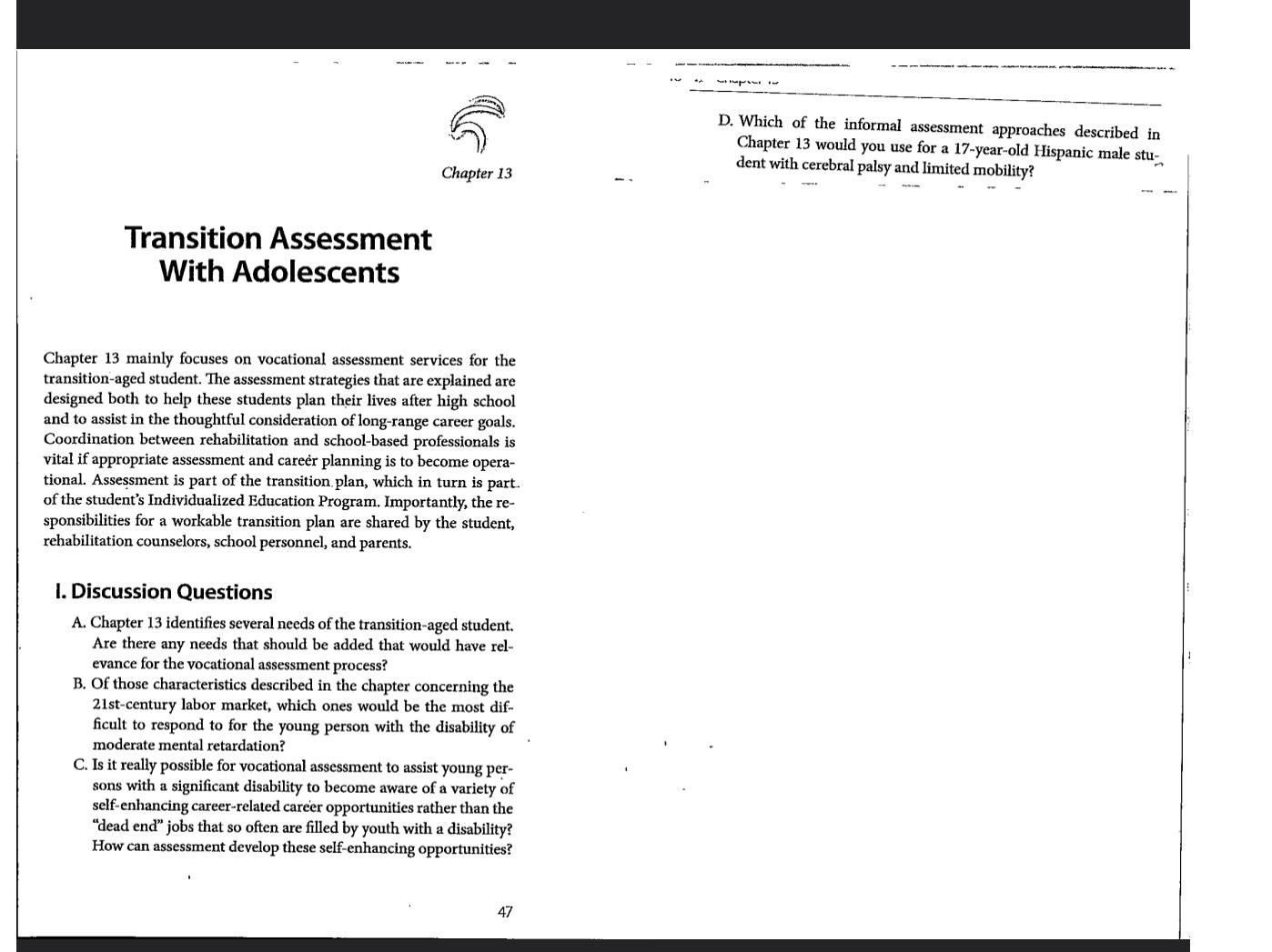 Solved Chapter 13D. ﻿Which of the informal assessment | Chegg.com