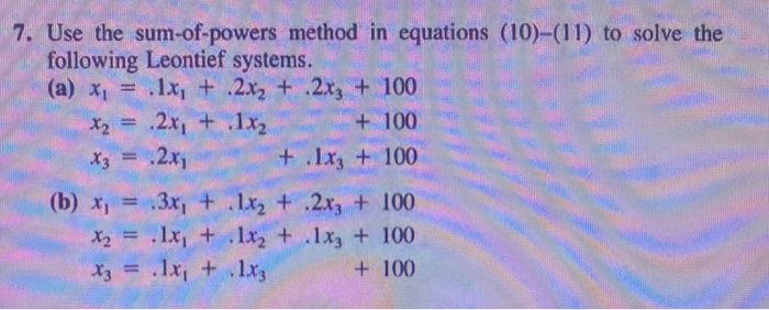 Solved 7. Use the sum-of-powers method in equations | Chegg.com