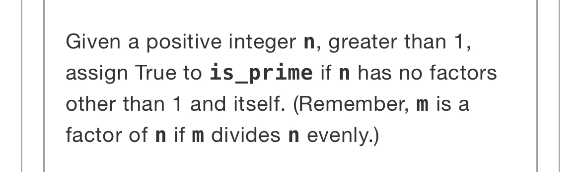 Solved Given a positive integer n, ﻿greater than 1 , ﻿assign | Chegg.com