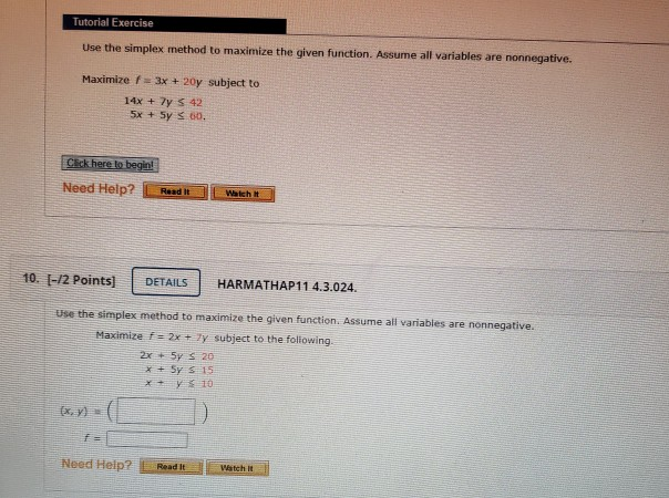 Solved Tutorial Exercise Use the simplex method to maximize | Chegg.com