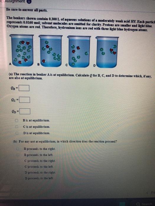 Solved The beakers shown contain 0.300 L of aqueous | Chegg.com