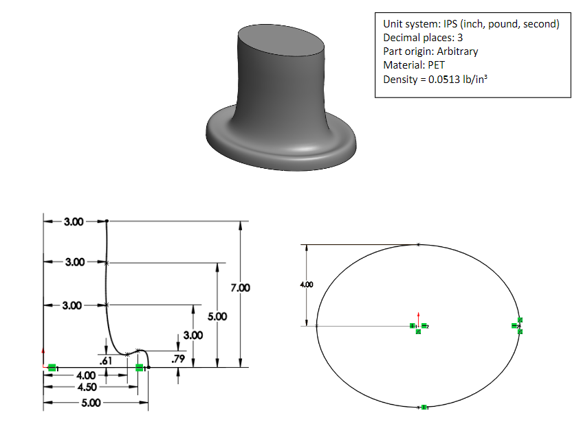 Solved Drawing this part using Solidwork. Screenshot step by | Chegg.com