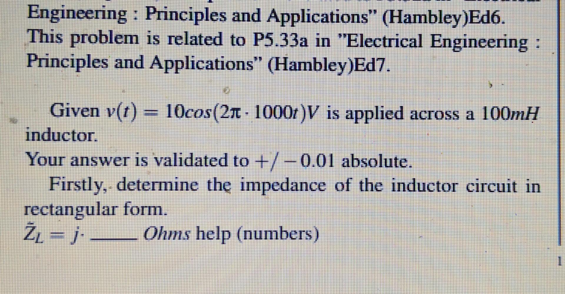 Solved Engineering : Principles and Applications" | Chegg.com
