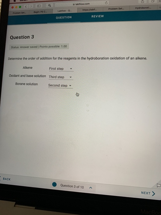 Solved: Labflow.com Https://tabel. Hydroborati. + Problem ... | Chegg.com