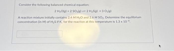 Solved Consider the following balanced chemical equation: | Chegg.com