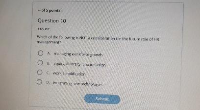Solved of 5 ﻿pointsQuestion 101 ﻿bykitWhich of the following | Chegg.com