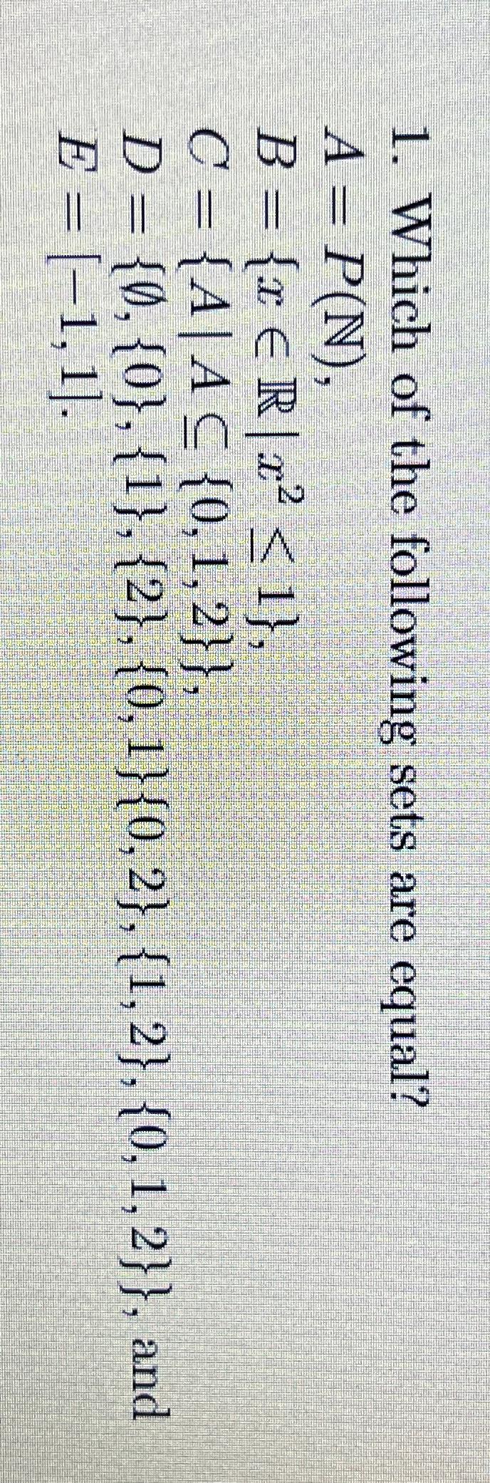 Solved Which of the following sets are | Chegg.com