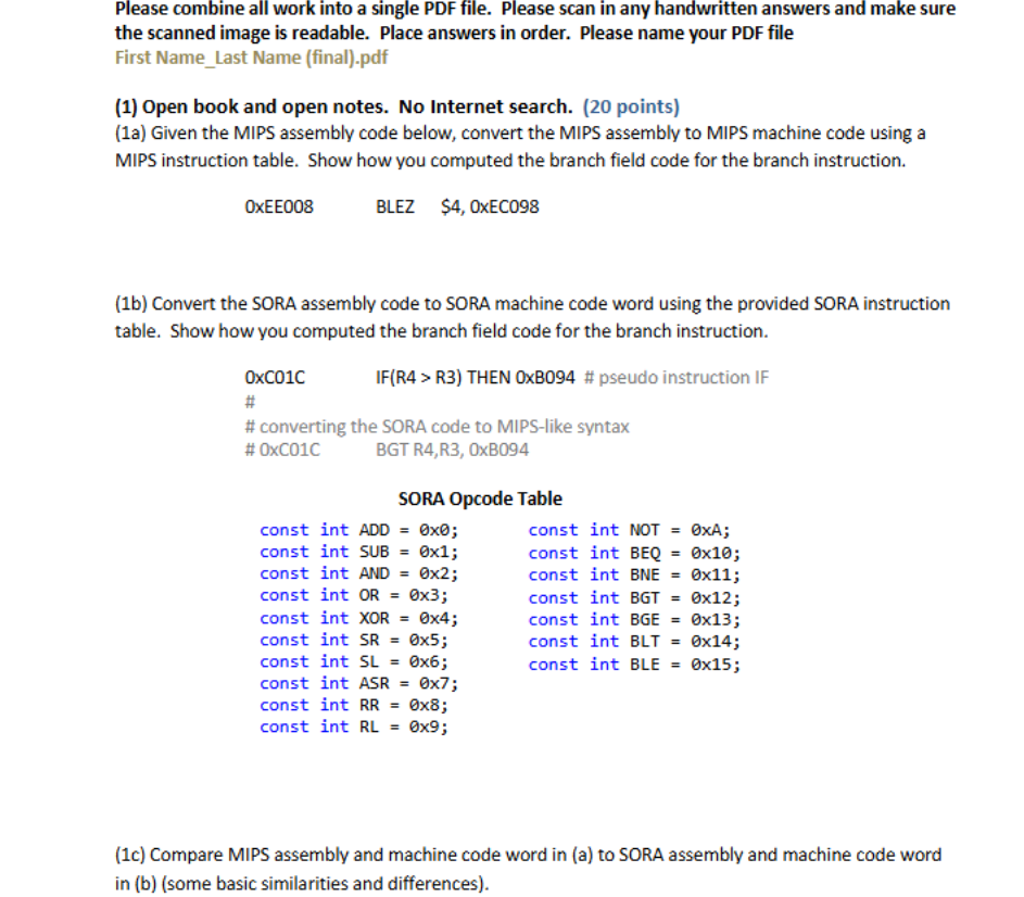 Solved Please combine all work into a single PDF file. | Chegg.com