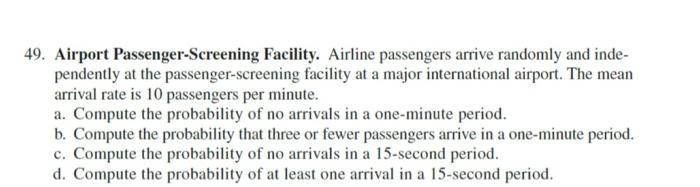 Solved 19. Airport Passenger-Screening Facility. Airline | Chegg.com