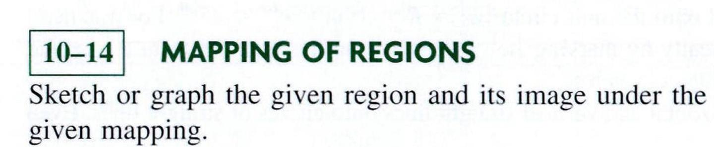 Solved 10-14 MAPPING OF REGIONS Sketch or graph the given | Chegg.com