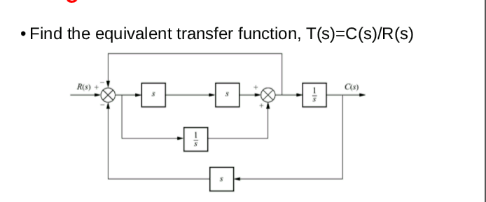 Solved - Find the equivalent transfer function, | Chegg.com