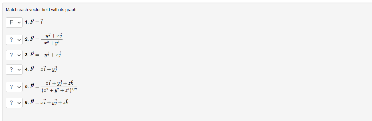 Solved Match each vector field with its | Chegg.com