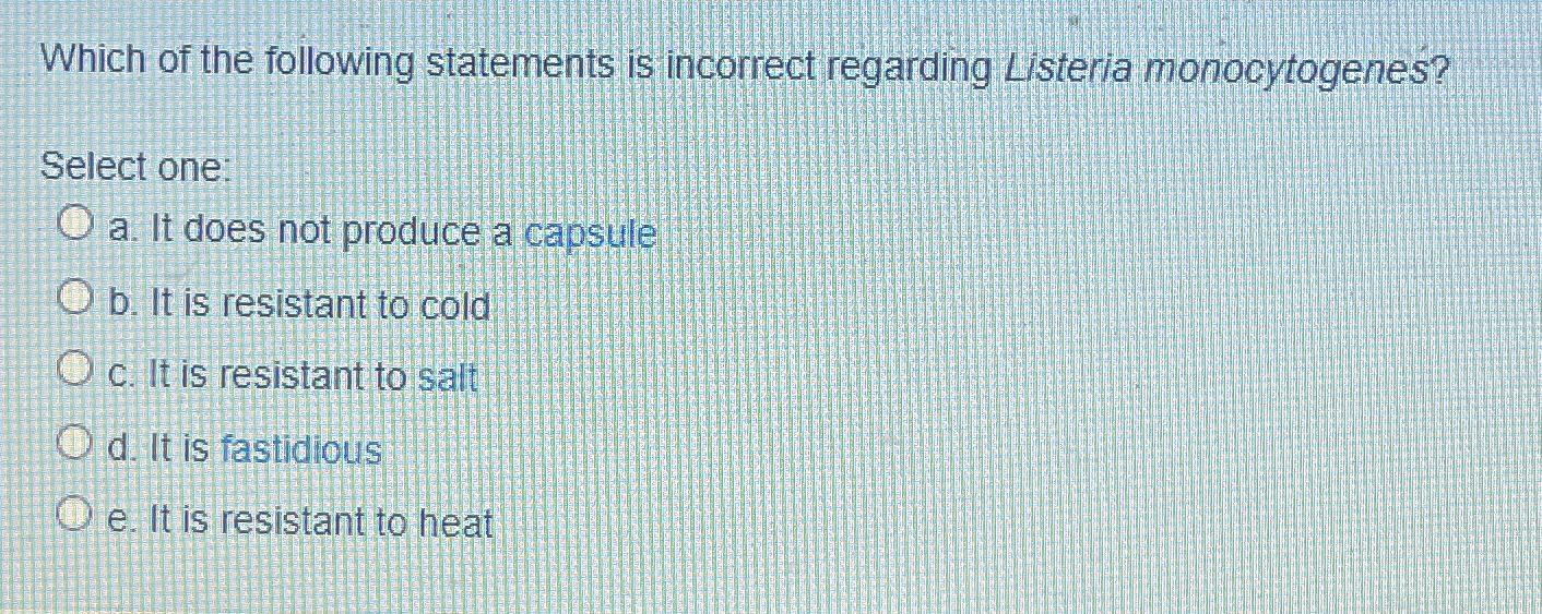 Solved Which of the following statements is incorrect | Chegg.com